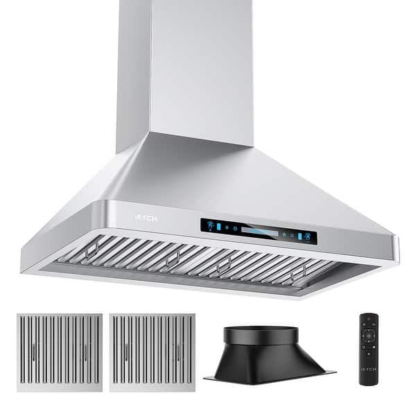 IKTCH 30/36 inch Vent Wall Mount Range Hood - Powerful 900 CFM ...