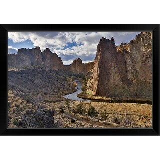 "Smith Rocks State Park overview, Oregon" Black Framed Print - Bed Bath ...