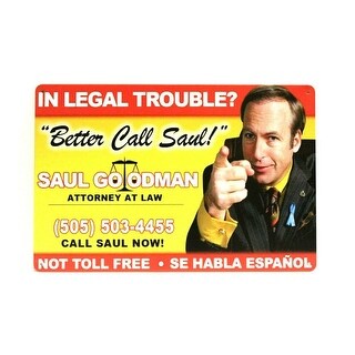 Better Call Saul Goodman Metal Tin Sign 12" x 8" - 12" X 8" - Bed Bath ...