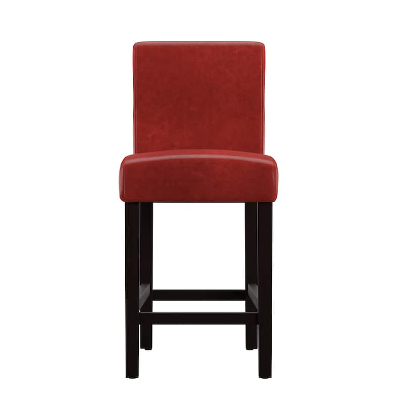 Bennett Red Faux Leather High Back Bar Stools (Set of 2) by iNSPIRE Q ...