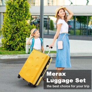 Yellow Cheese Shape Hardside Luggage Suitcase Sets with Spinner Wheels ...