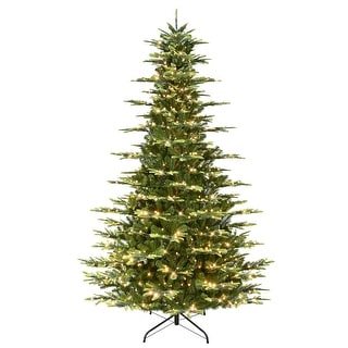 Puleo International 9 ft. Pre-Lit Aspen Fir Artificial Christmas Tree ...