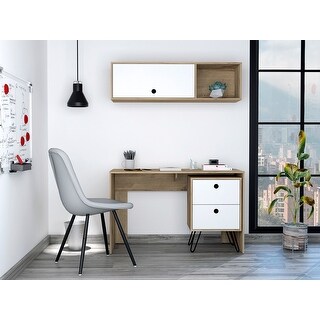 TUHOME Sahara Office Set with Desk and Wall Cabinet - Bed Bath & Beyond ...