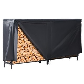LUGO™ Waterproof Outdoor Firewood Rack with Cover 8ft - Bed Bath ...