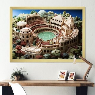 Designart "Grand Slam Arena A Tennis Stadium" Stadiums Framed Wall ...