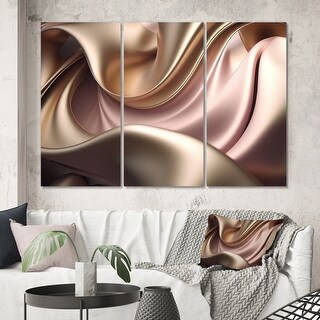 Designart "Luscious Liquid Gold In Subdued Pink And Taupe IV" Abstract ...