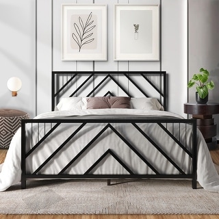 CraftPorch Classic Geometric Slat Metal Platform Bed On Sale Bed Bath Beyond 37837434