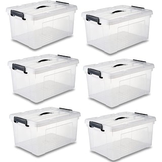 6-Pack 42 Qt Clear Plastic Storage Totes with Latching Lids - Bed Bath ...