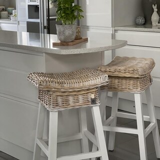 Key Largo Backless Whitewashed Rattan Bar Stool - Bed Bath & Beyond ...