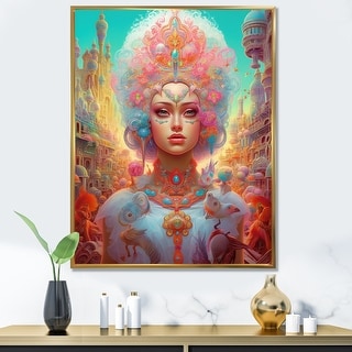 Designart "Glorious Goddess In Psychedelic Pastels" Fashion Woman ...