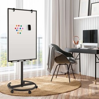 40'' x 26''Mobile Whiteboard Height Adjustable Magnetic Board Stand ...