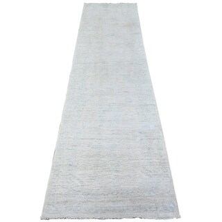 Peppermint White, White Wash Peshawar, Hand Knotted, Luxurious Wool ...