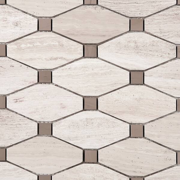 TileGen. Long Diamond Shape Cyrstal Random Sized Marble Mosaic Tile in ...