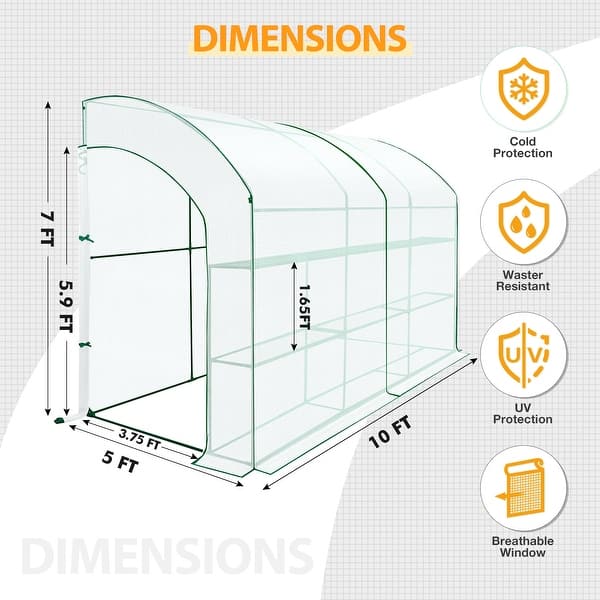 EAGLE PEAK 120x60x84 in 3 Tier Lean to Portable Greenhouse - Bed Bath ...