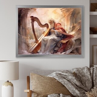 Designart "Watercolor Davids Psalm" Religious Portrait Framed Wall ...