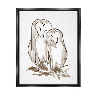 Stupell Cuddling Owls Doodle Drawing Framed Floater Canvas Wall Art by Lil' Rue - Bed Bath ...