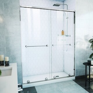 DreamLine Harmony 56-60 in. W x 76 in. H Semi-Frameless Bypass Shower ...
