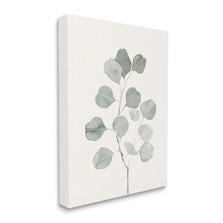 Stupell Flattened Sage Botanical Stem Delicate Leaf Plant Canvas Wall ...