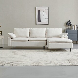 L-Shaped linen sectional sofa - Bed Bath & Beyond - 38121128