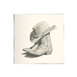 Stupell Cowboy Boots Drawing Wall Plaque Art Design by Grace Popp - Bed ...
