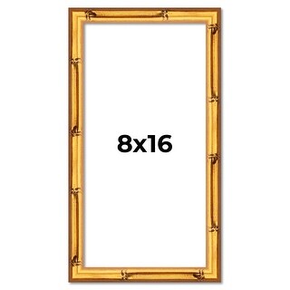8x16 Frame Gold Bamboo Solid Wood Picture Frame | 1 Inch Moulding - Bed ...
