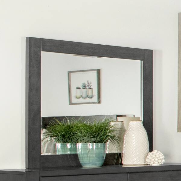 dark grey rectangle mirror