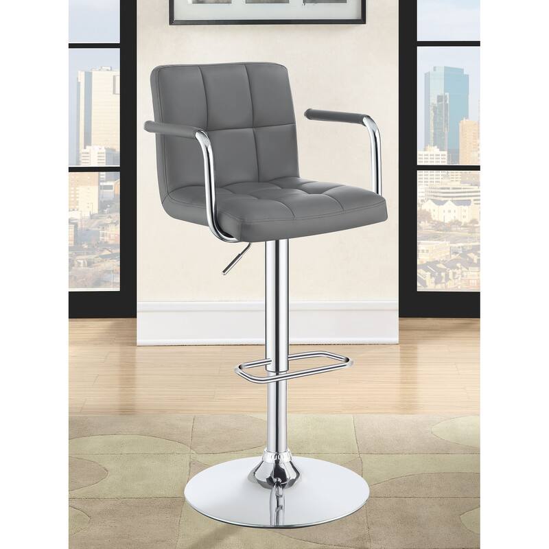 Palomar Adjustable Height Bar Stool with Square Tufting - Overstock ...