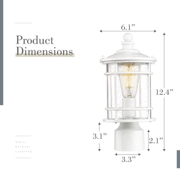 12.5 Inch Outdoor Post Light Lantern with Seeded Glass - Bed Bath ...
