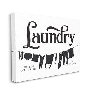 Stupell Clothesline Laundry Room Sign Vintage Advertisement Canvas Wall ...