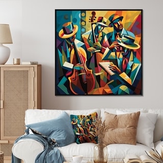 Designart "Jazz Performance On Stage I" Music Jazz Framed Canvas Wall ...