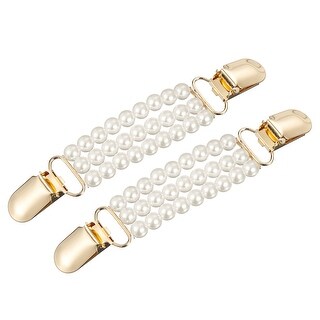 2pcs Sweater Clips Cardigan Collar Clips Faux Pearl Dress Clips - Bed ...
