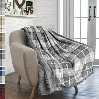 Microfiber Plaid Throw Blanket Plaid Light Gray - Bed Bath & Beyond ...