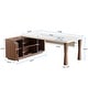Modern 71-Inch Executive Desk, L-Shaped Desk with Storage Shelves and ...
