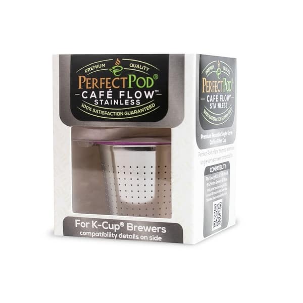 Perfect Pod 4-Pack Cafe Flow Stainless Steel Reusable Metal Coffee Pod ...