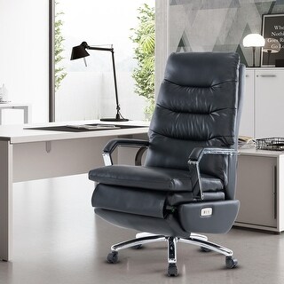 Reclining Office Chair-Power Office Chair with Footrest Electric Power ...