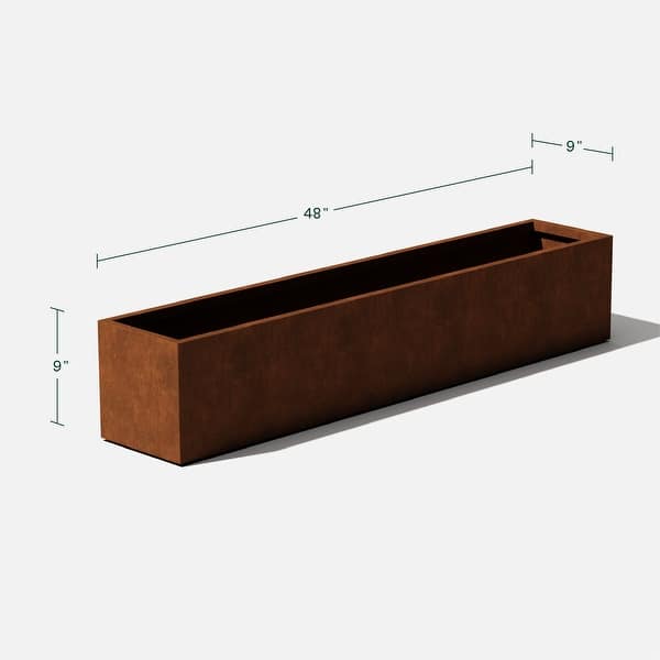 Corten Steel Window Box Planter- - Bed Bath & Beyond - 35210363