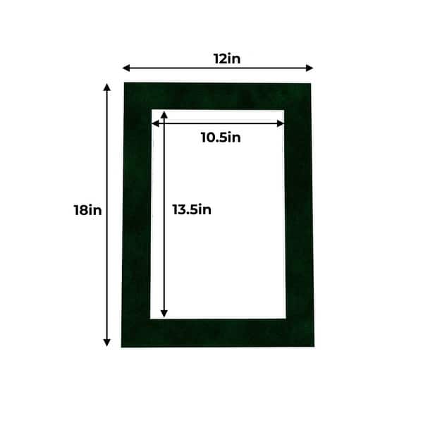 12x18 Mat for 11x14 Photo - Green Suede Matboard for Frames Measuring ...