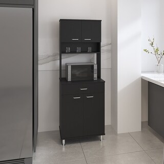 Santa Maria 1-Drawer 1-Shelf Area Pantry with Adjustable Metal Legs ...
