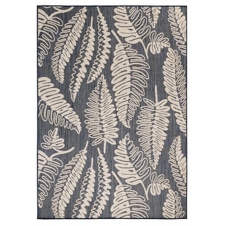 GAD Boca Premium Floral Varied-Leaf Design Indoor Outdoor Area Rug ...