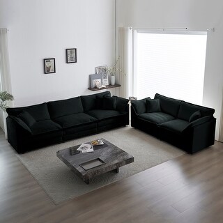 Oversized Upholstered Extra Deep Seat Sofa with 3 Seater Sofa ...