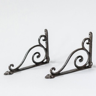 Set of 2 Cast Iron Dark Brown Wall Bracket - Bed Bath & Beyond - 40299156