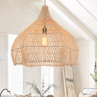 Serenity Large Rattan Pendant Light Coastal Interior Ceiling Hanging ...