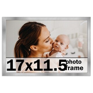 17x11.5 Frame Stainless Steel Silver Picture Frame - Modern Photo - Bed ...
