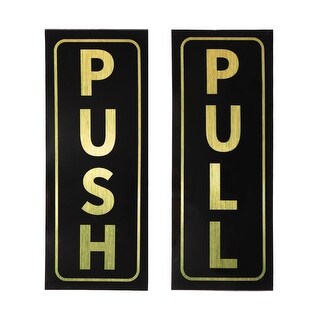 1Set Push Pull Door Sign 2"x5" Adhesive Vertical Pull Push Sticker ...