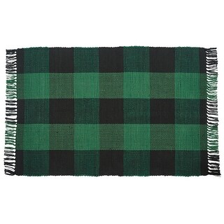Park Designs Buffalo Check Rag Rug - 3' x 5' - Forest Green - 3' x 5 ...