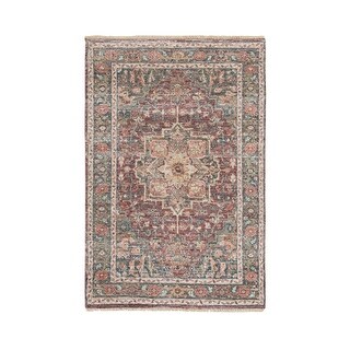 Shahbanu Rugs Wine Red Hand Knotted Heriz Revival Extra Soft Wool Plush ...