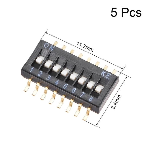 5 Pcs Black SMD DIP Switch 1-8 Positions 1.27mm Pitch for Circuit PCB ...