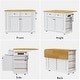 48" Kitchen Island with 2 Bar Stools and Power Outlet, Kitchen Storage ...