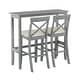 Wood Bar Height Dining Set Kitchen Breakfast Nook with 2 Chairs - Bed ...