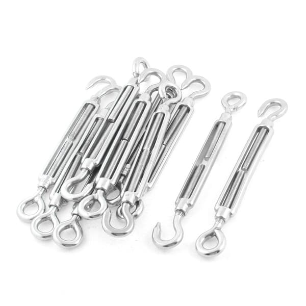 Rope Tauting Rigging 10mm Thread Stainless Steel Hook Eye Turnbuckles ...